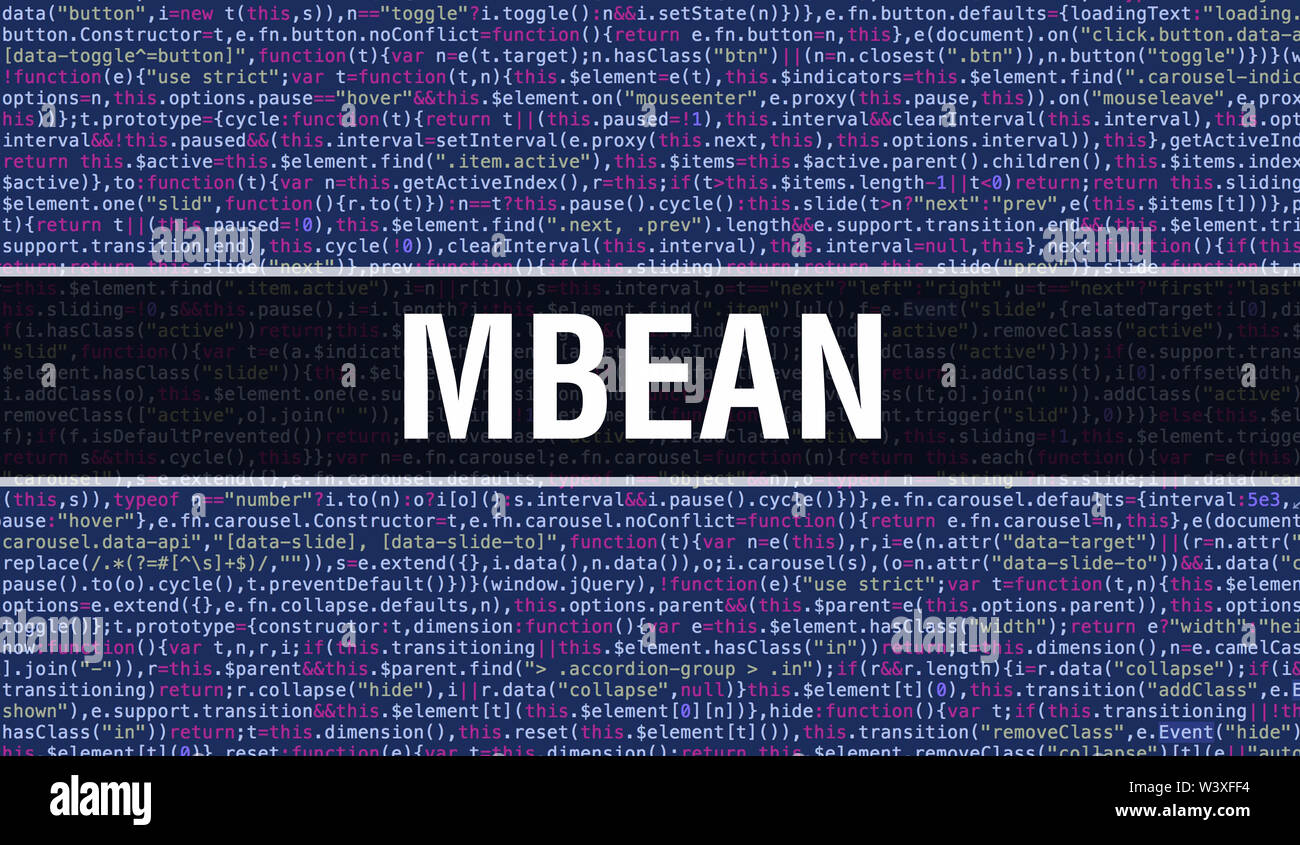 Mbean Text Written On Programming Code Abstract Technology Background Of Software Developer And