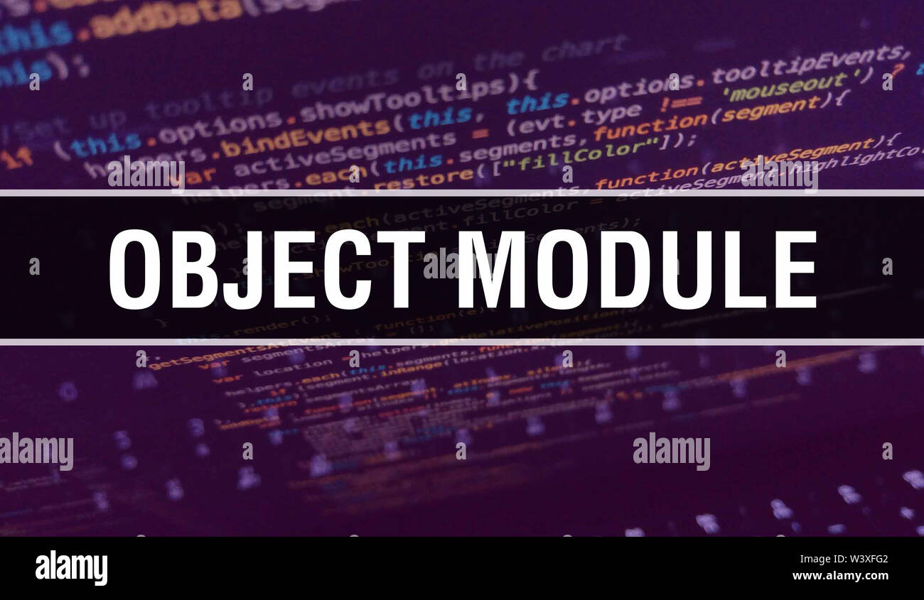 Object Module With Digital Java Code Text Object Module And Computer Software Coding Vector