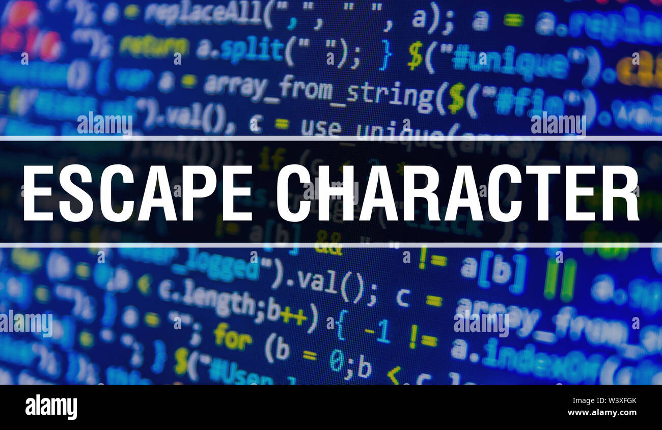Escape Character Concept With Random Parts Of Program Code Escape Character With Programming