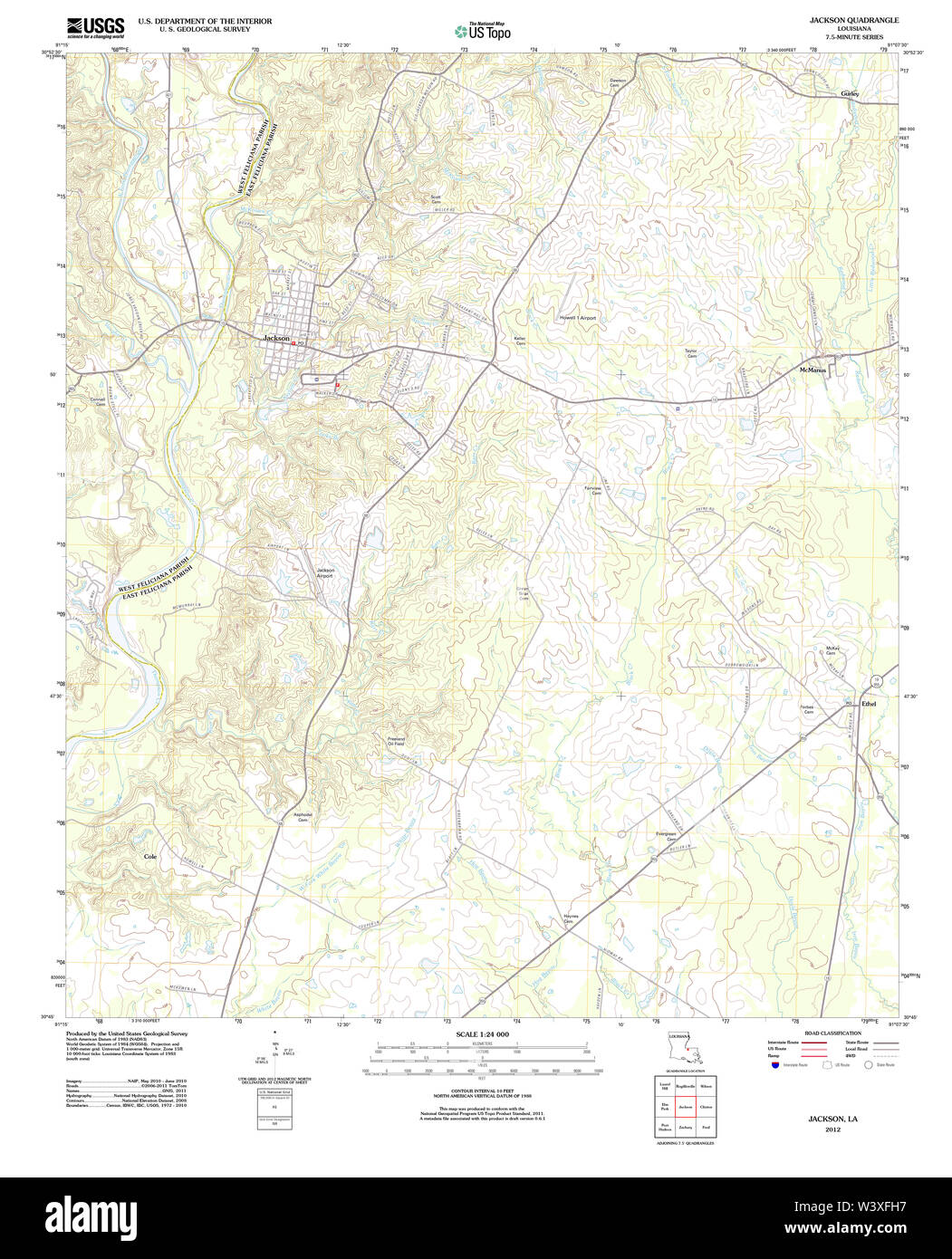 Jackson louisiana map hi-res stock photography and images - Alamy