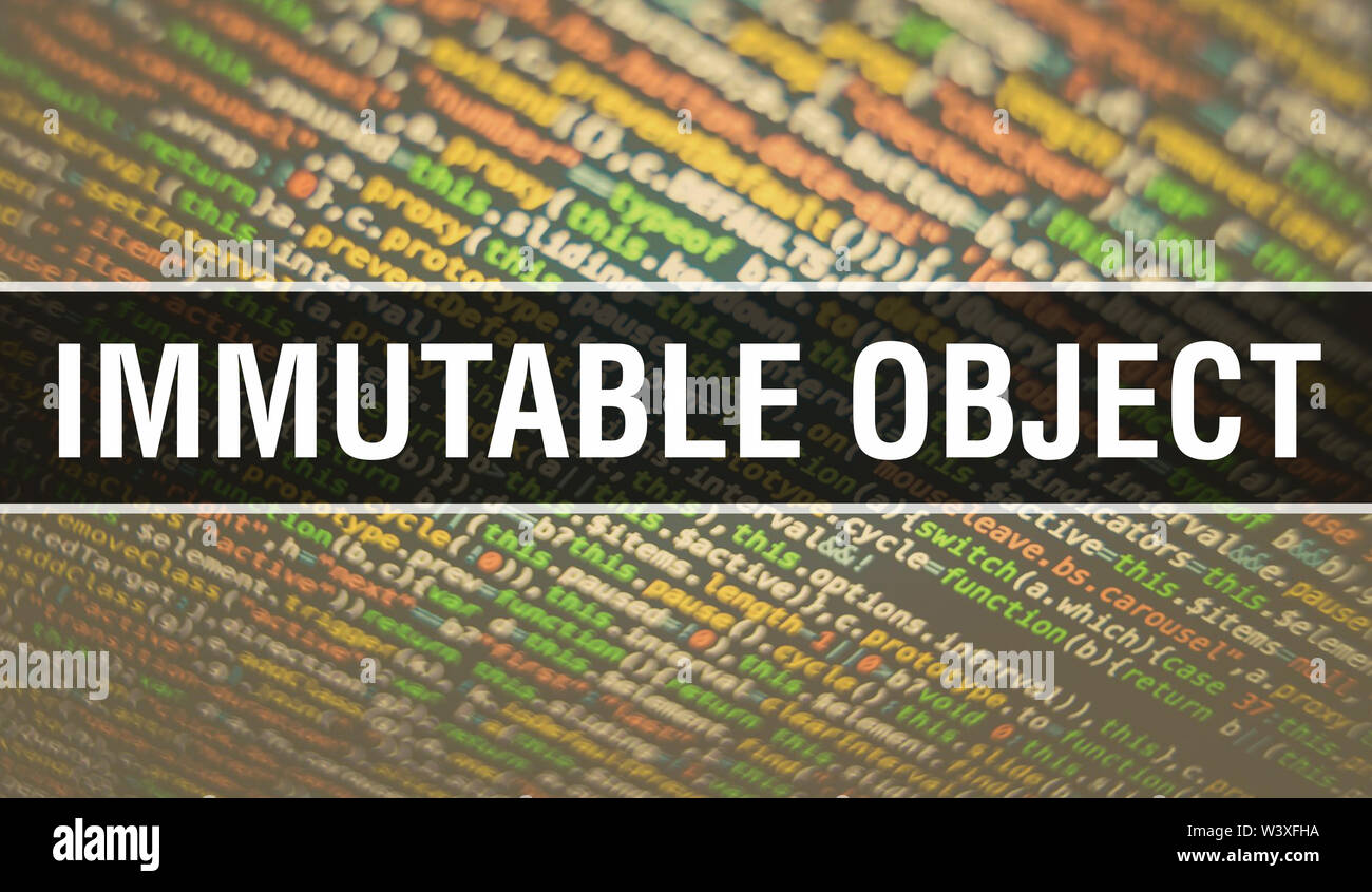 Immutable Object With Abstract Technology Binary Code Background
