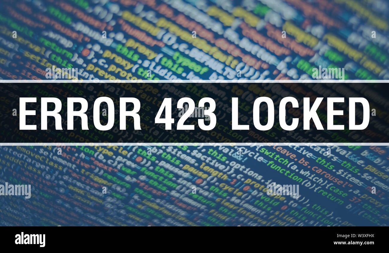 Error 423 locked text hi-res stock photography and images - Alamy