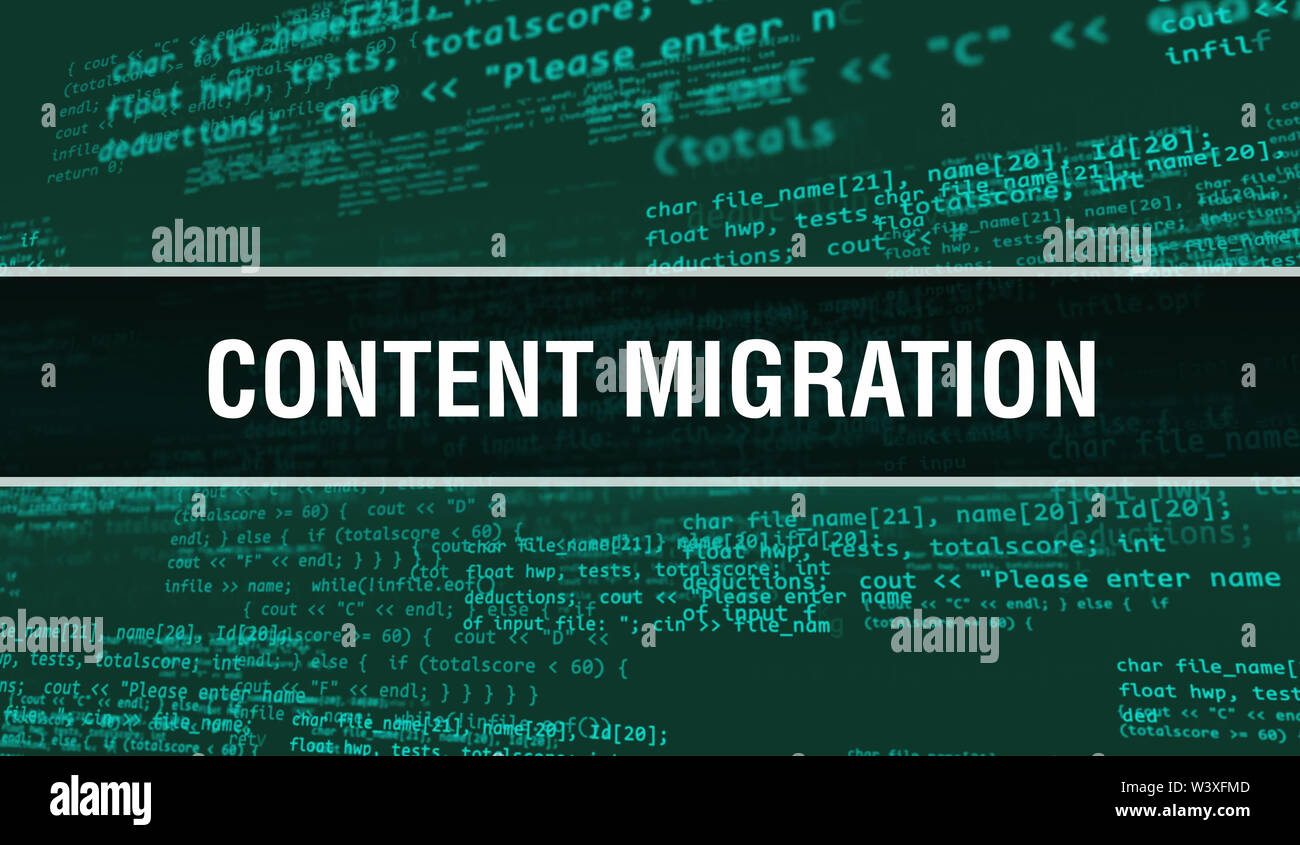 Content migration concept with Random Parts of Program Code. Content migration with Programming ...
