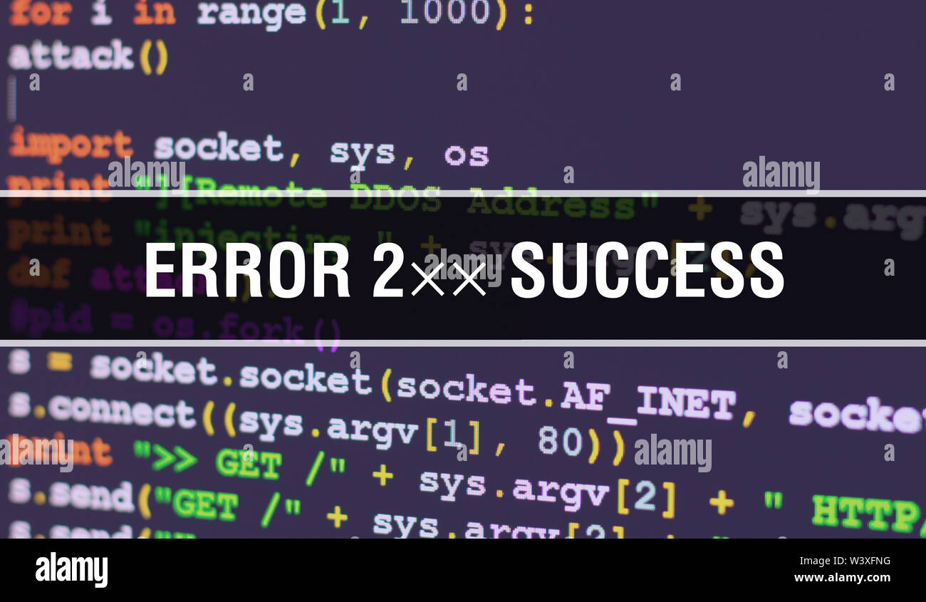 Error 2×× Success text written on Programming code abstract technology ...