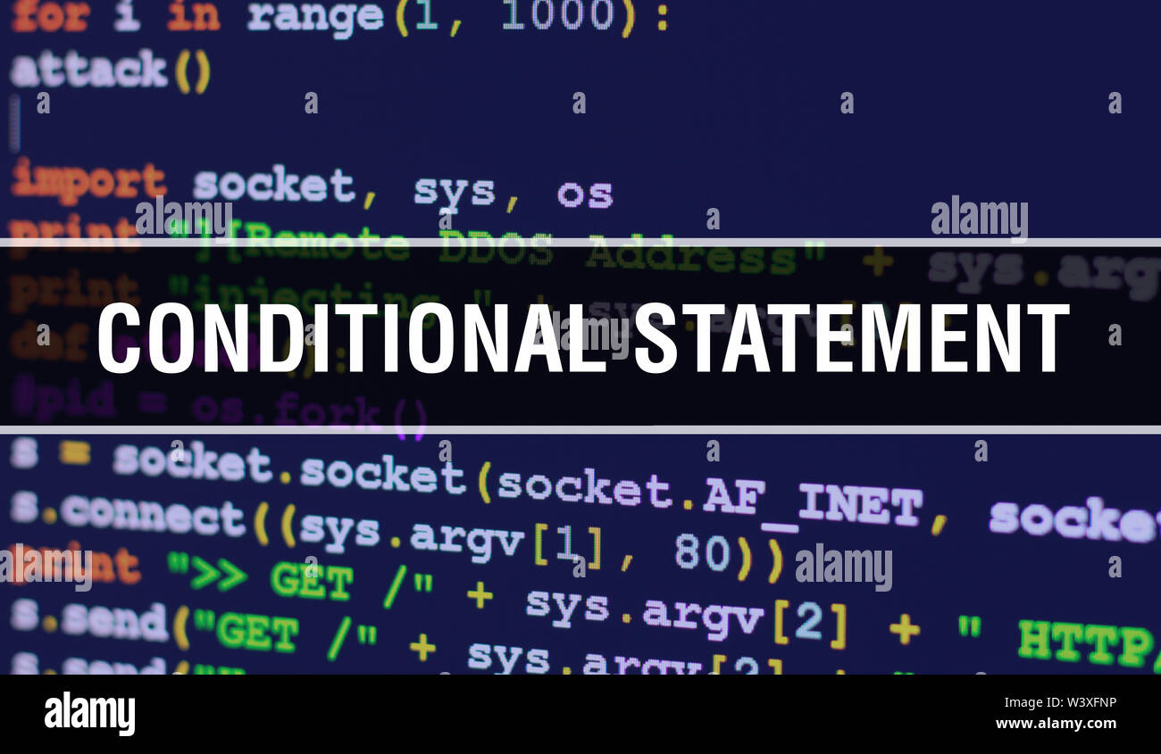 Conditional Statement Text Written On Programming Code Abstract Technology Background Of
