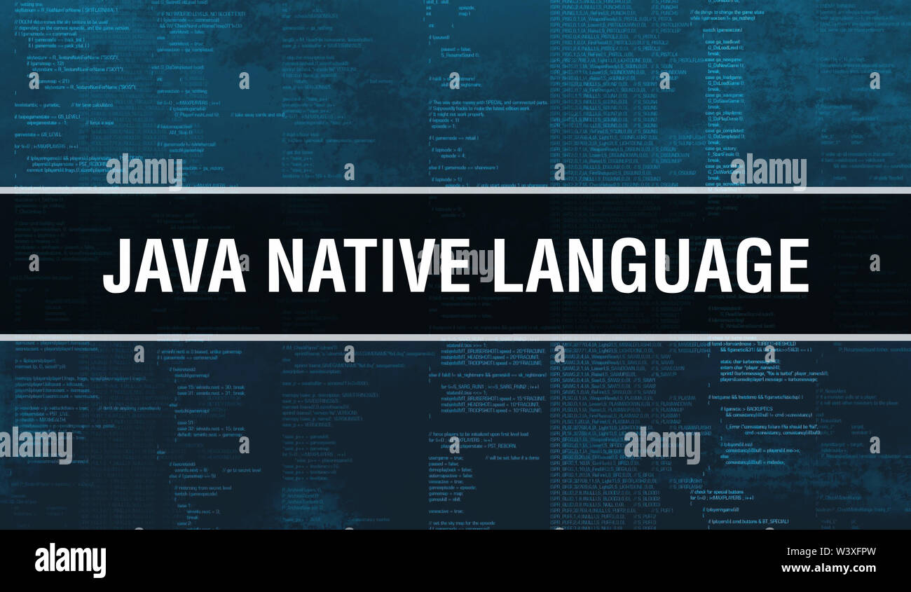 Java Native Language With Digital Java Code Text Java Native Language And Computer Software