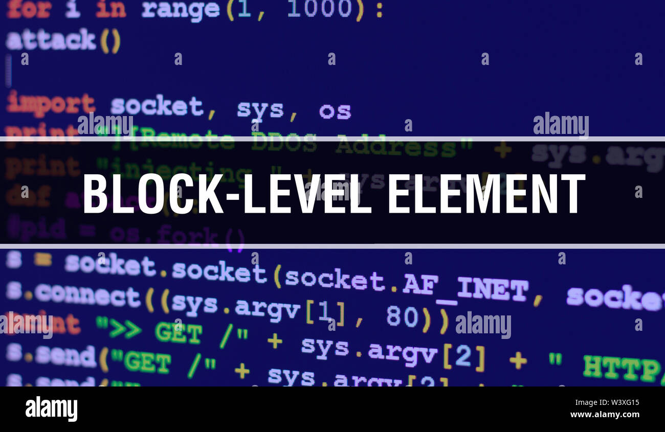 Block Level Element Text Written On Programming Code Abstract 2984