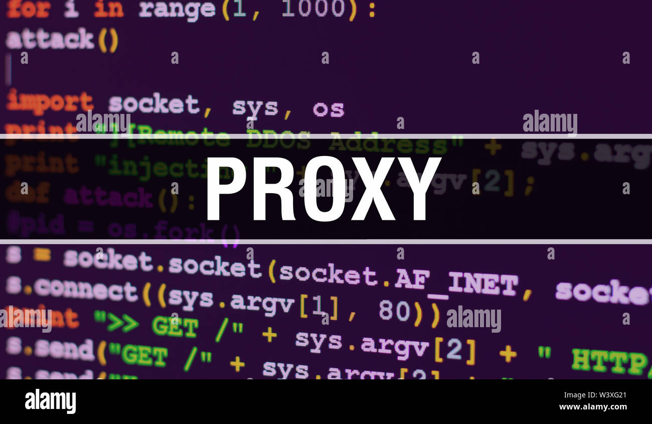 Proxy with Abstract Technology Binary code Background.Digital binary ...