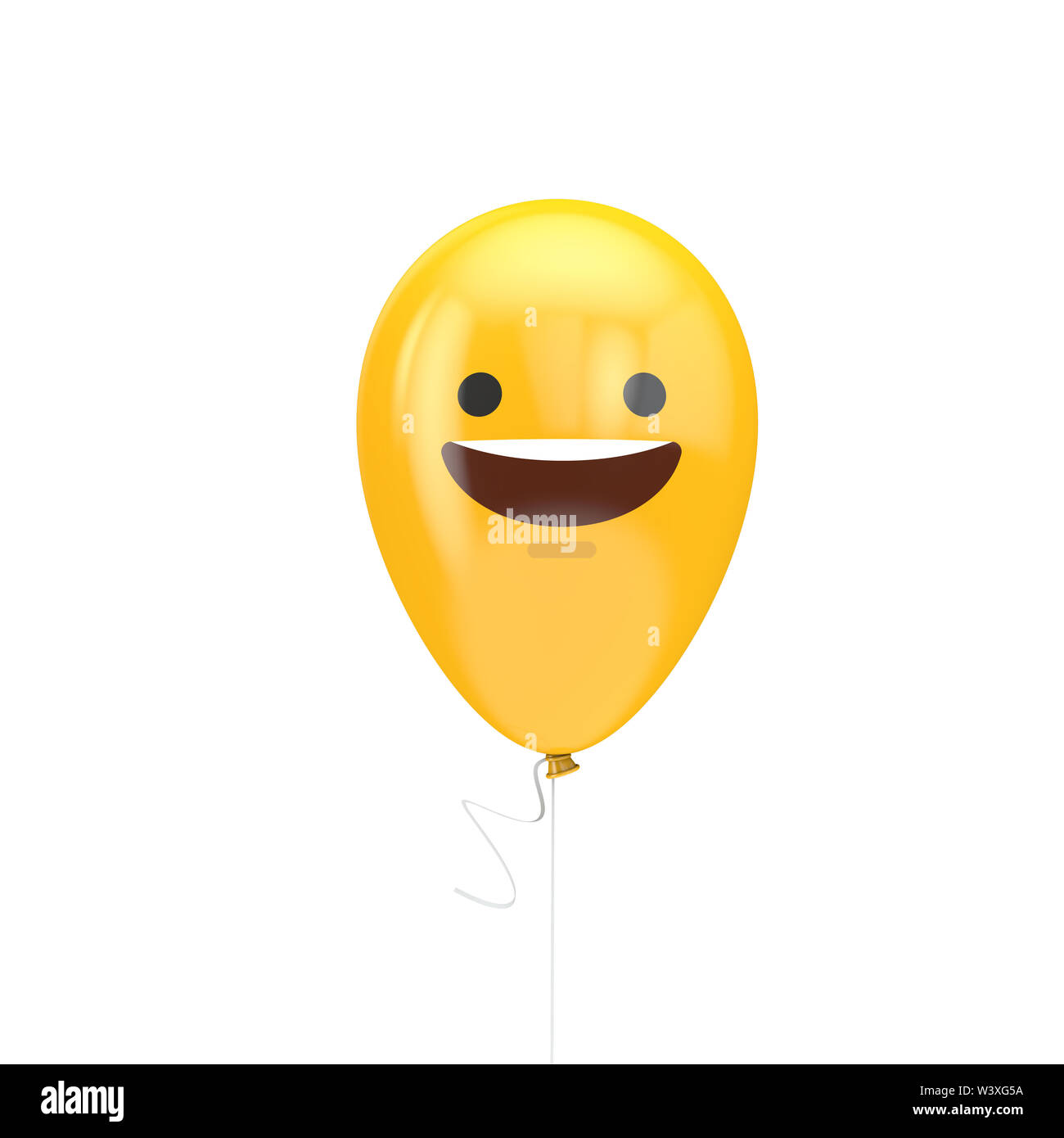 Smiling face emoji floating balloon Stock Photo - Alamy