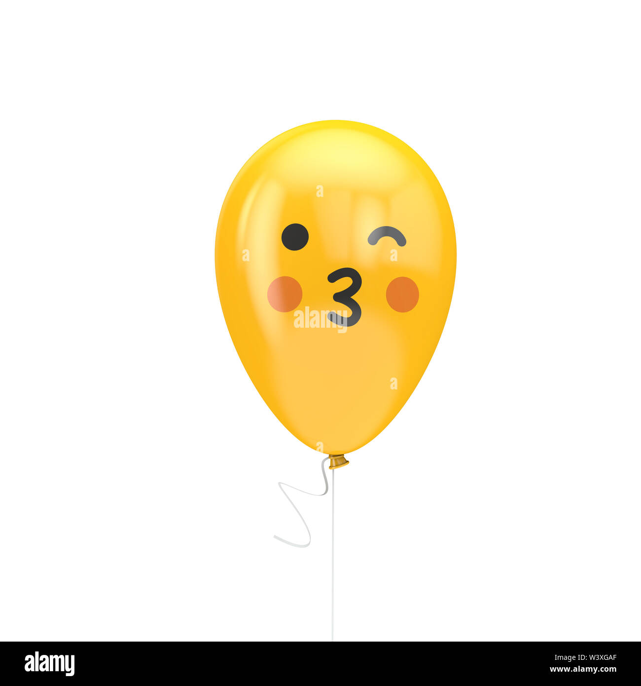 Kissing and winking emoji floating balloon Stock Photo - Alamy