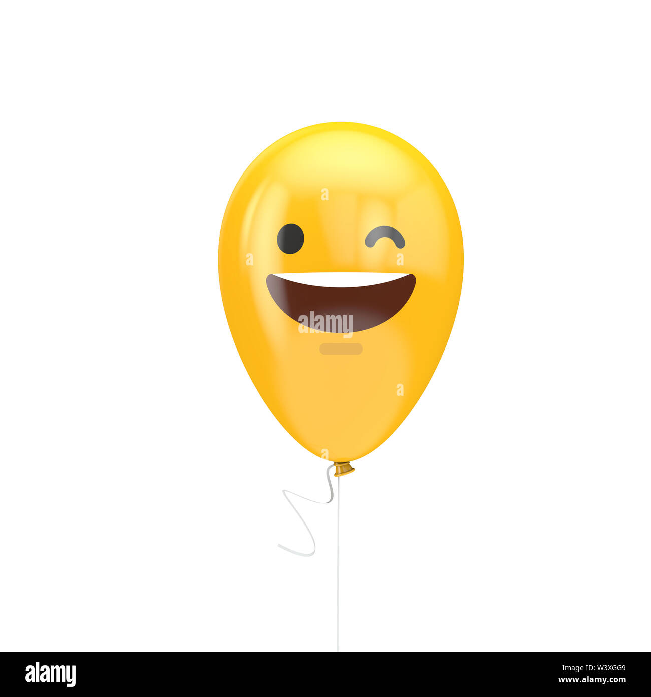 Smiling and winking emoji floating balloon Stock Photo - Alamy