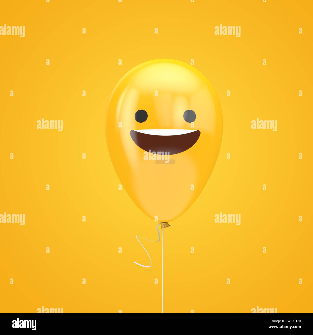 Smiling face emoji floating balloon Stock Photo - Alamy
