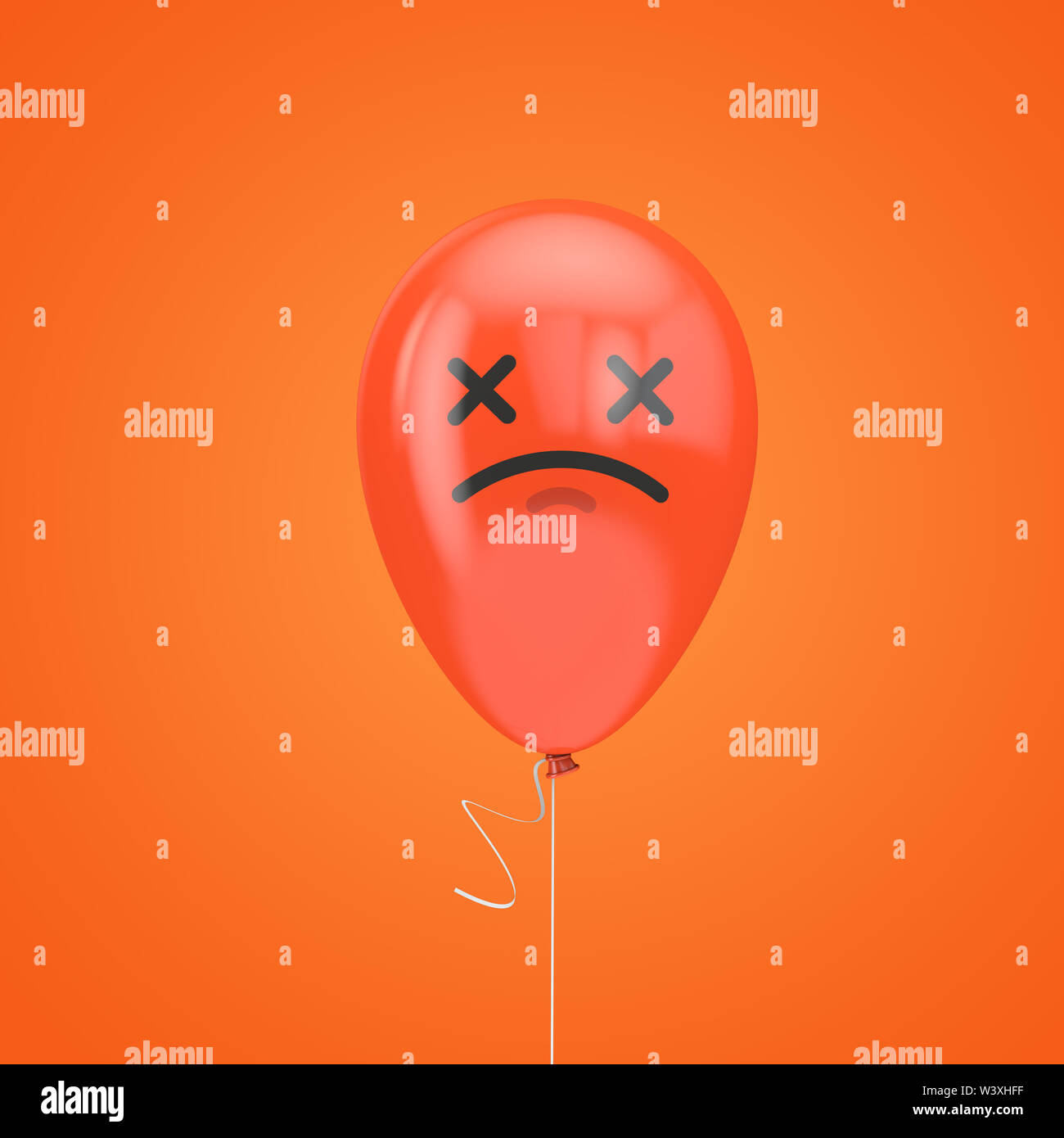 Upset angry red emoji floating balloon Stock Photo - Alamy