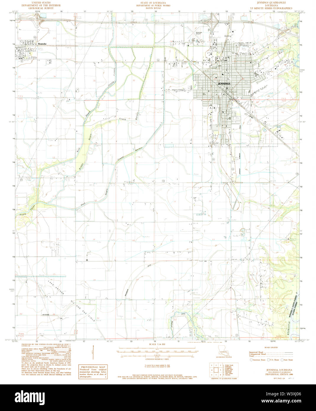Map of jennings hi-res stock photography and images - Alamy