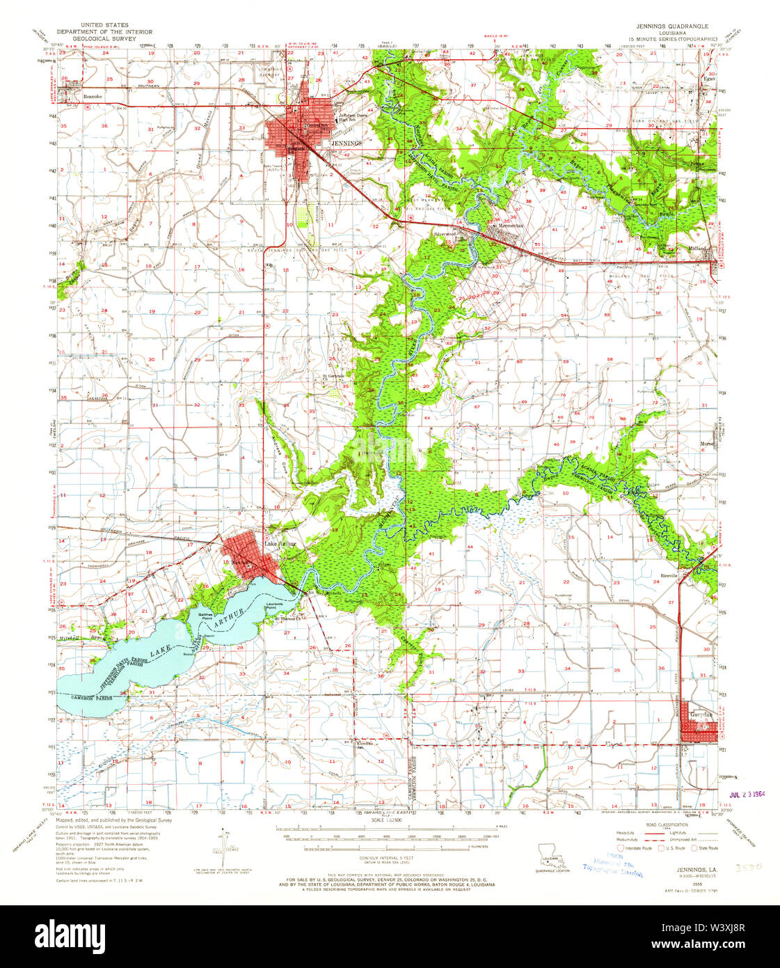 Map of jennings hi-res stock photography and images - Alamy