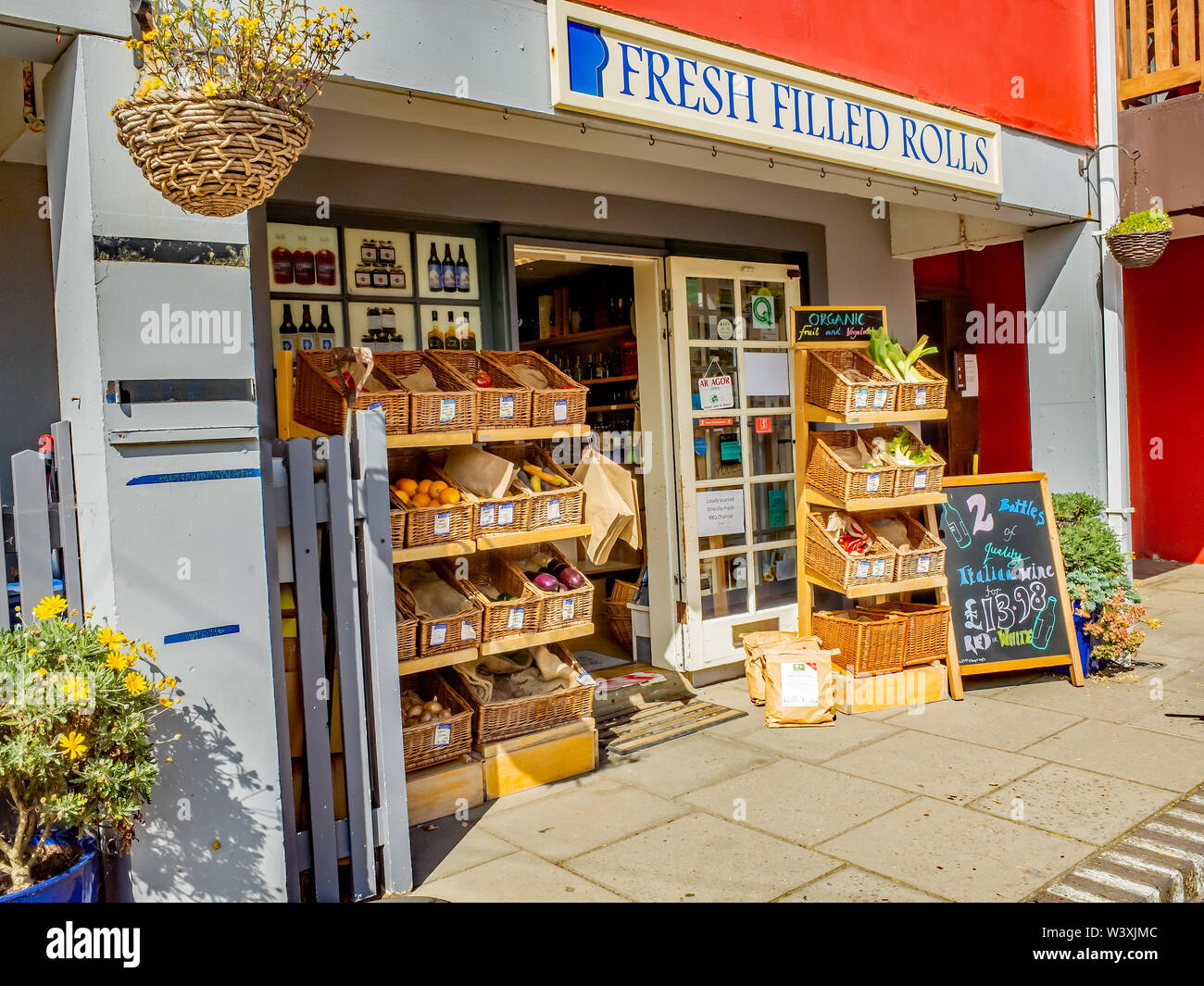 Artisan shop storefront on the high street of St Davids, a small city ...