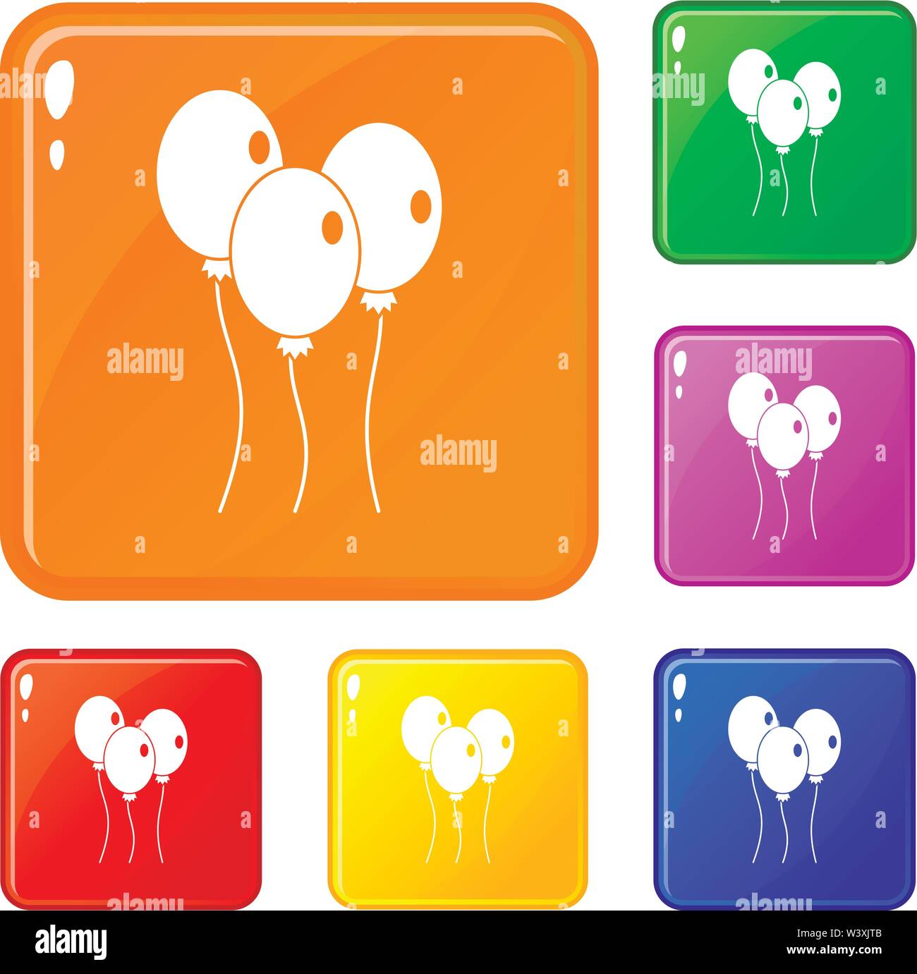 Balloons icons set vector color Stock Vector Image & Art - Alamy