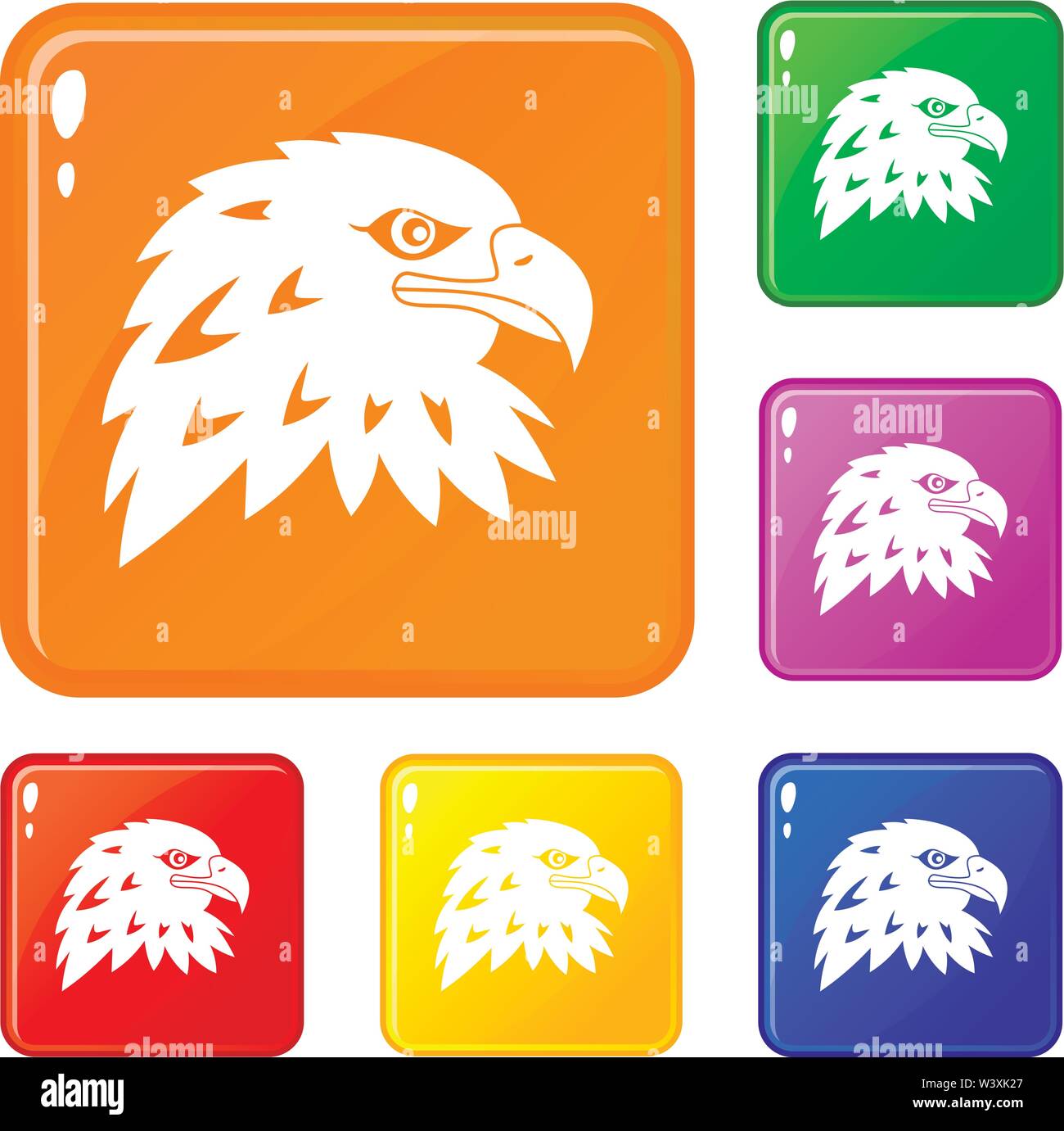 Eagle icons set vector color Stock Vector Image & Art - Alamy