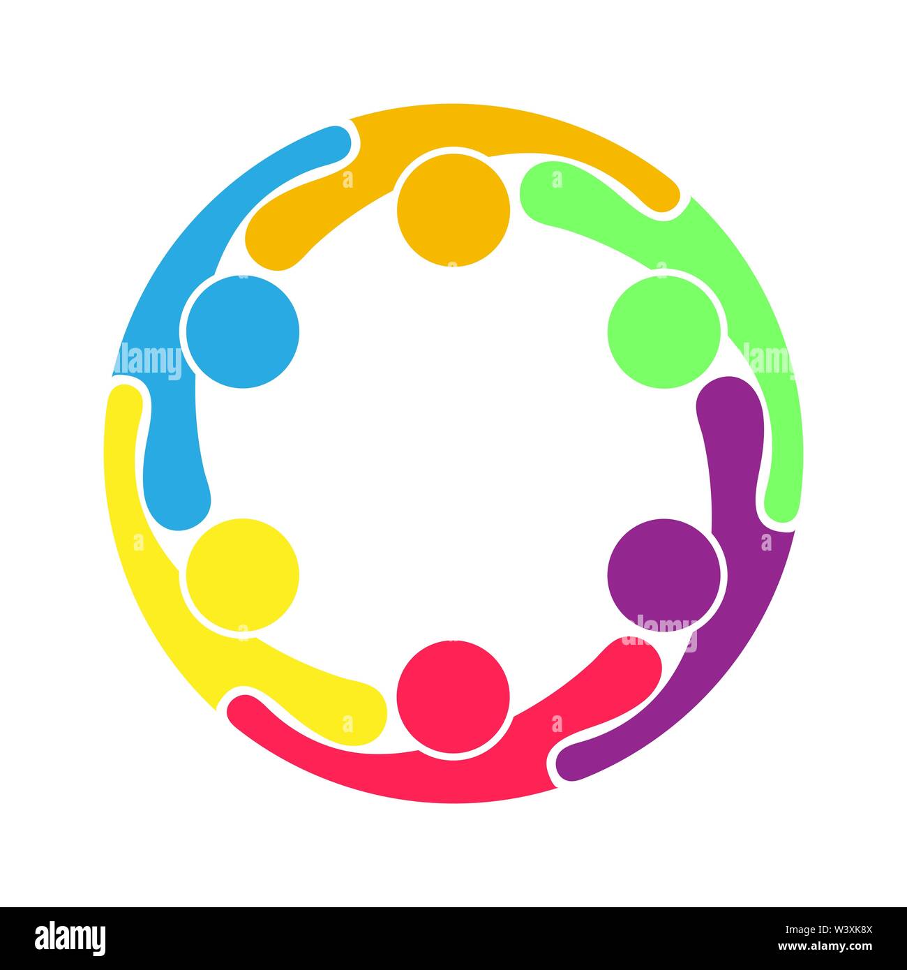 Teamwork. A group of six people form a circle Stock Vector Image & Art ...