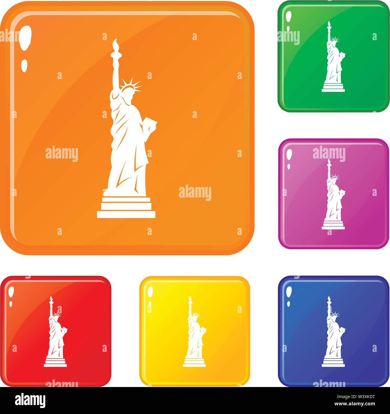 Statue liberty icon simple Cut Out Stock Images & Pictures - Alamy