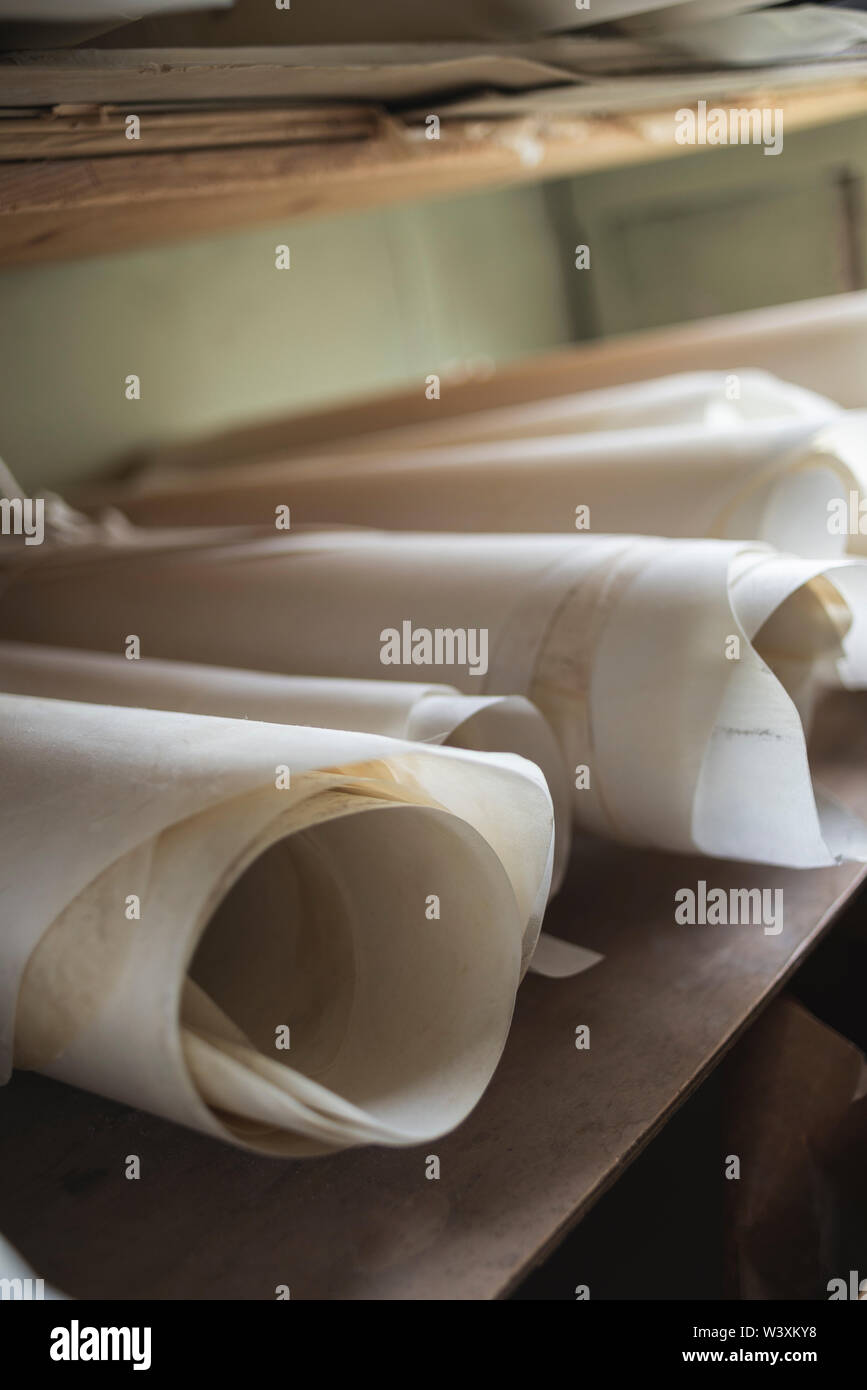 Parchment makers workshop UK Stock Photo - Alamy