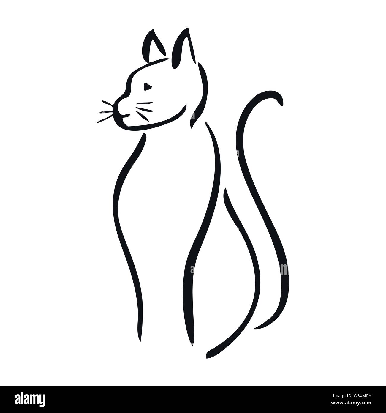 Curled cat tail Stock Vector Images - Alamy