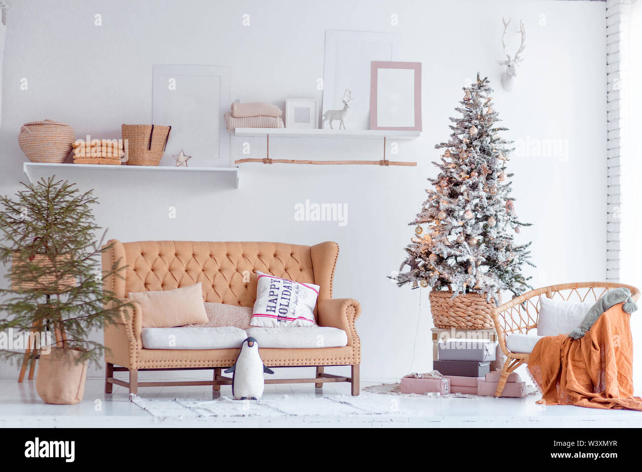 modern apartment interior in new year style Stock Photo - Alamy