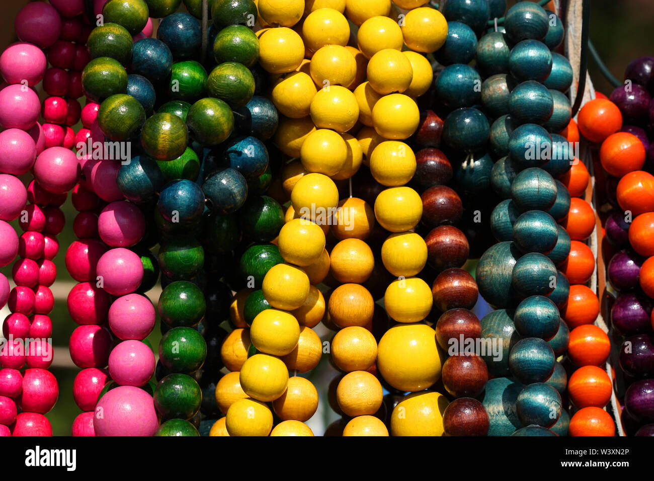 Set of Colorful wooden beads Stock Photo - Alamy