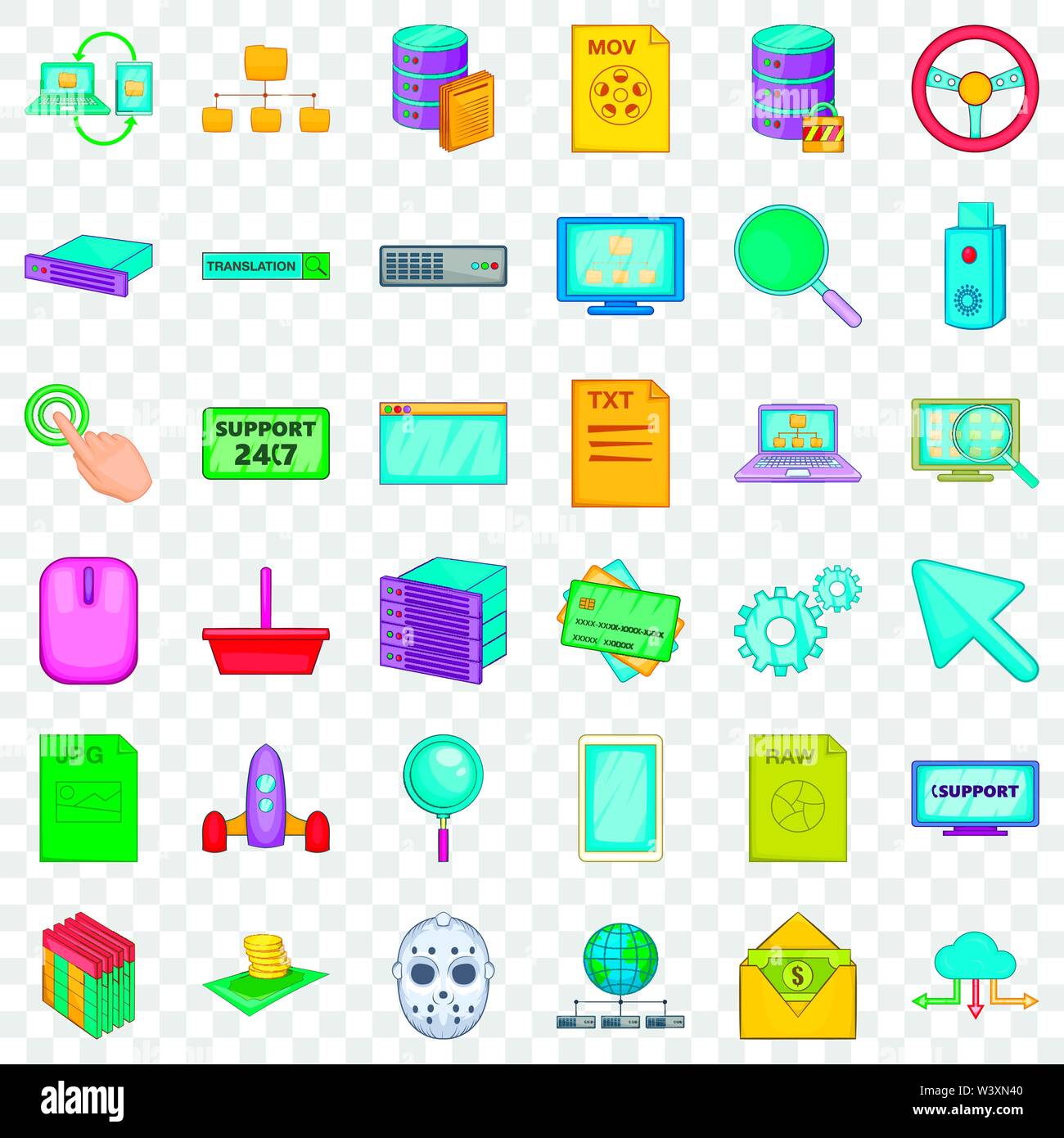 Translation icons set, cartoon style Stock Vector Image & Art - Alamy