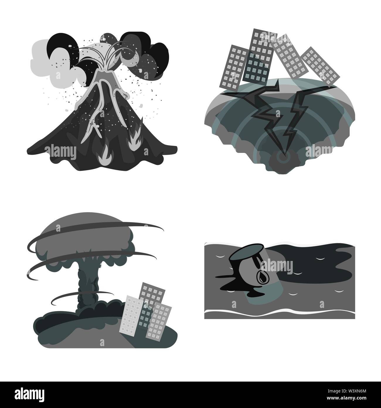 Vector illustration of nature and apocalypse symbol. Set of nature and ...