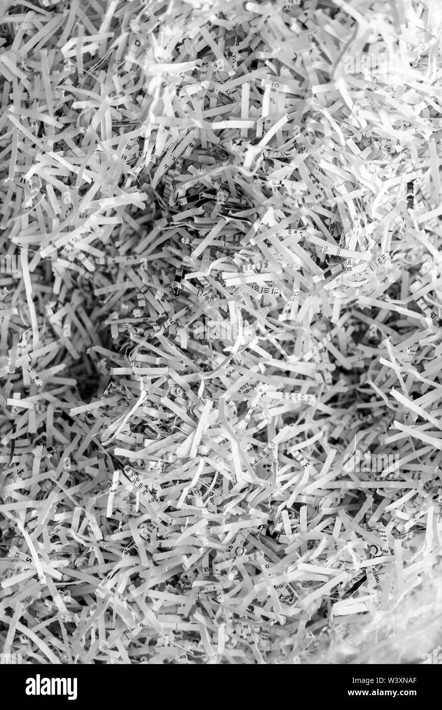bag of shredded documents, close-up shot Stock Photo - Alamy