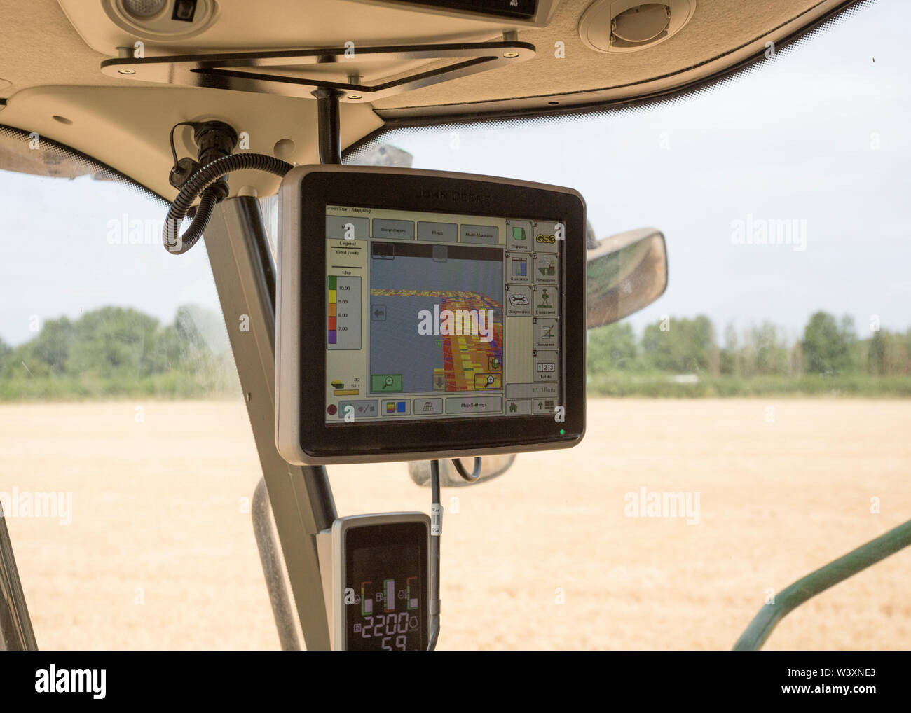 GPS technology in tractor UK Stock Photo - Alamy