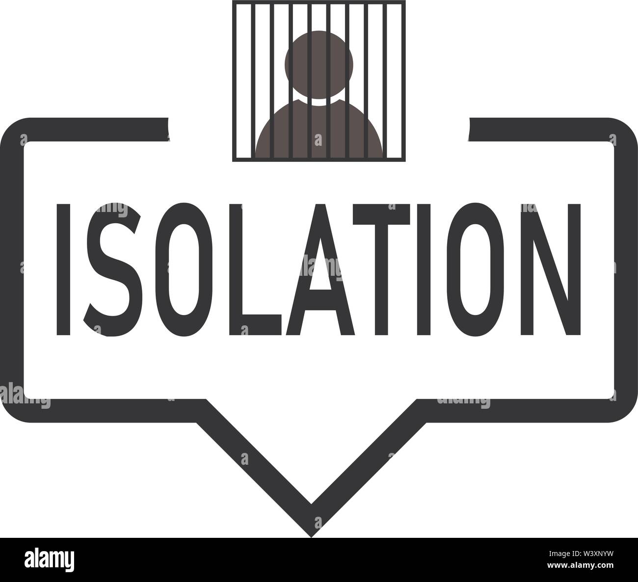 Isolation Speech bubble with icon, isolated. Flat design on white ...