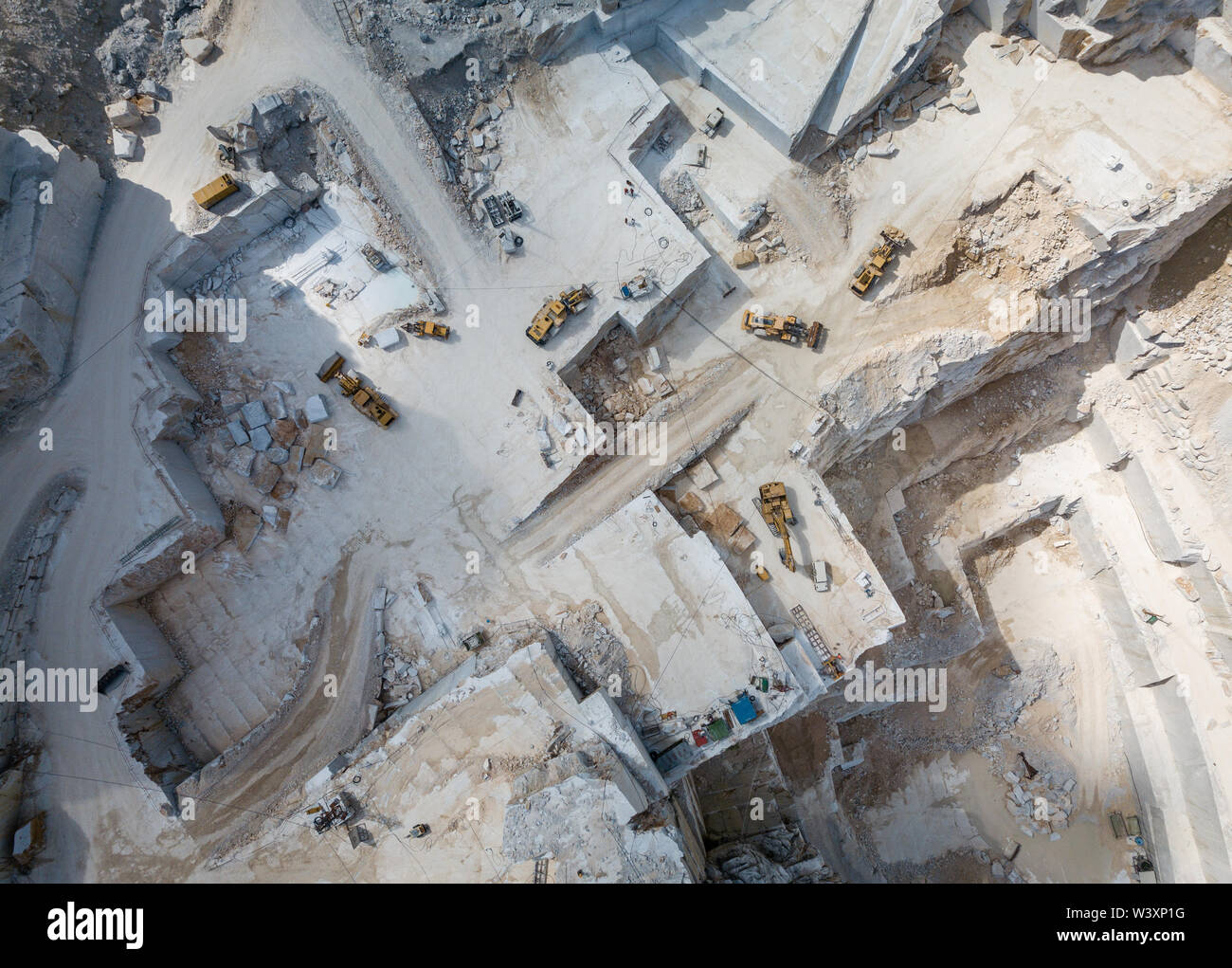 High stone mountain and marble quarries in the Apennines in Tuscany ...