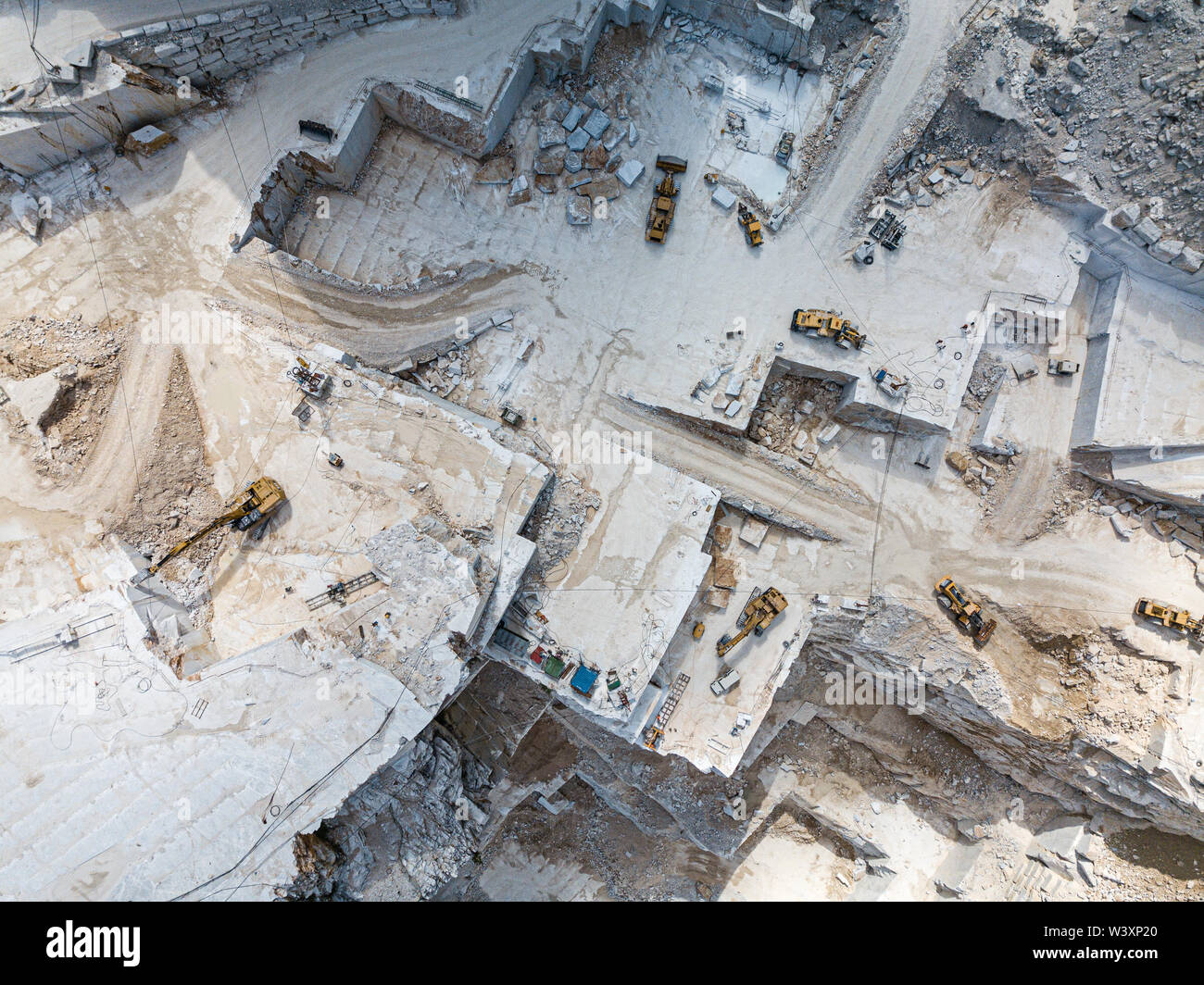 High stone mountain and marble quarries in the Apennines in Tuscany ...