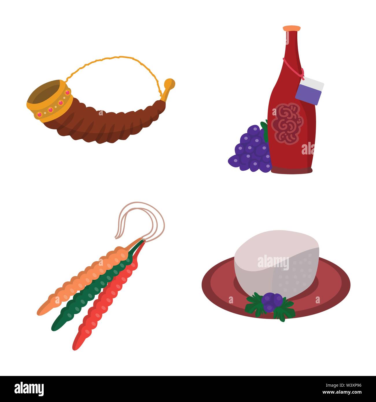 Vector illustration of Caucasus and traditions logo. Collection of ...