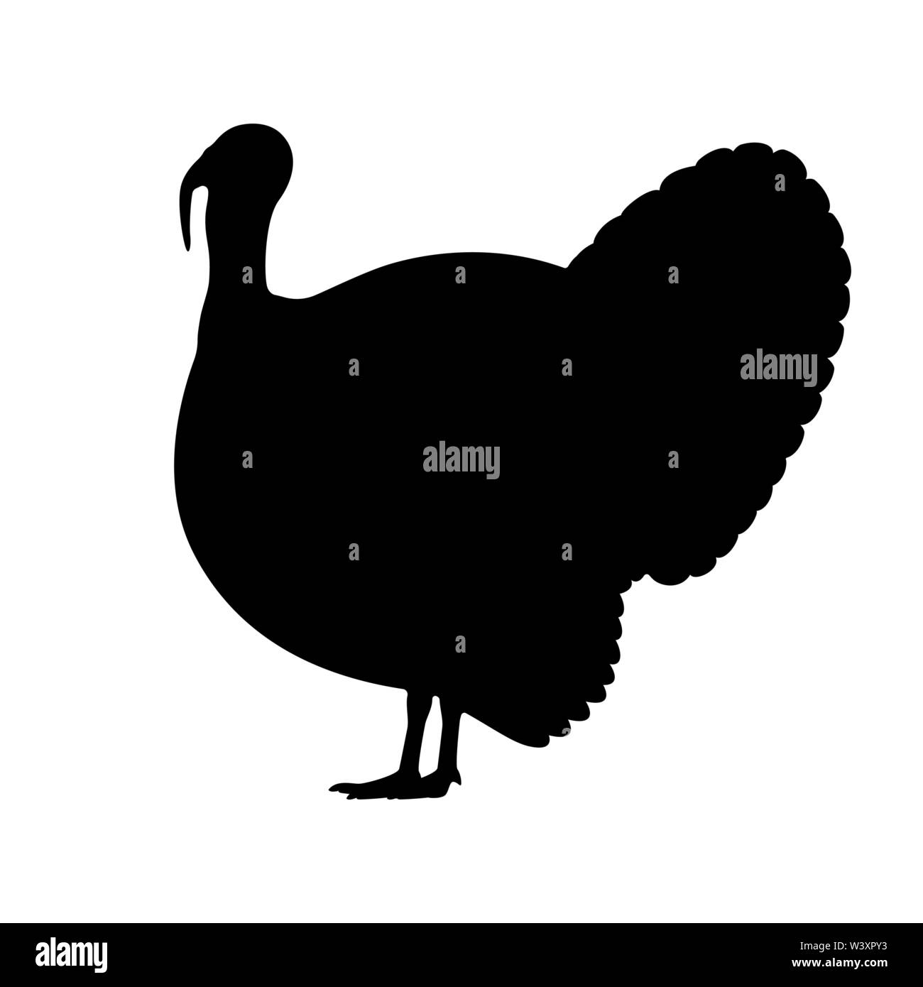 Vector black silhouette of a turkey Stock Vector Image & Art - Alamy