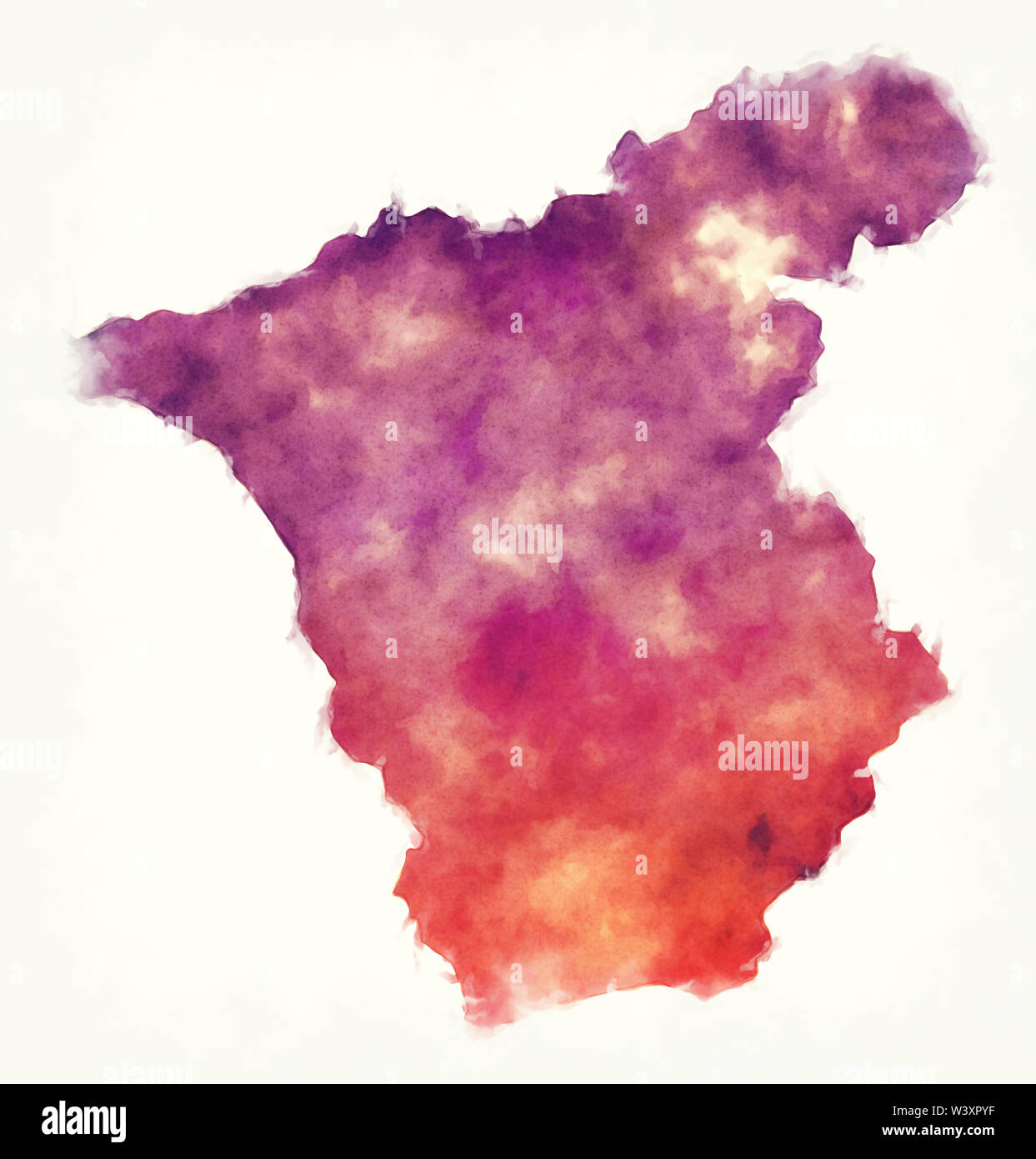 Ermera municipality watercolor map of the East Timor Stock Photo - Alamy