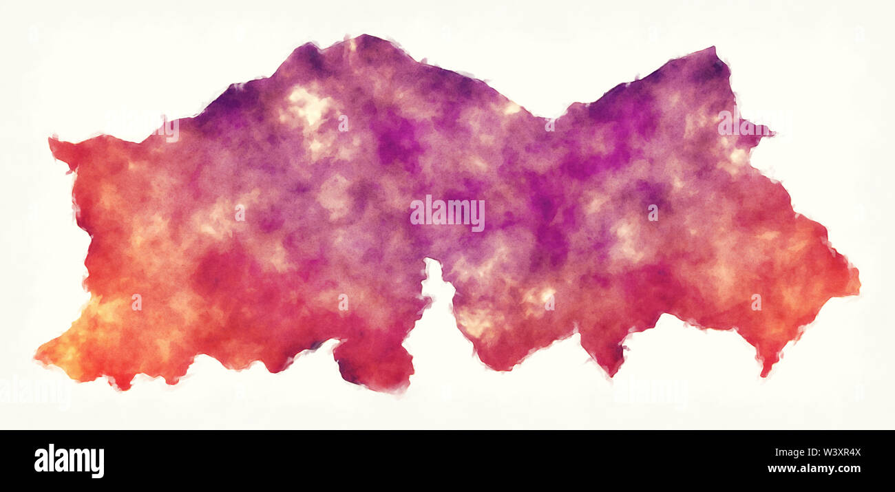 Baucau municipality watercolor map of the East Timor Stock Photo - Alamy