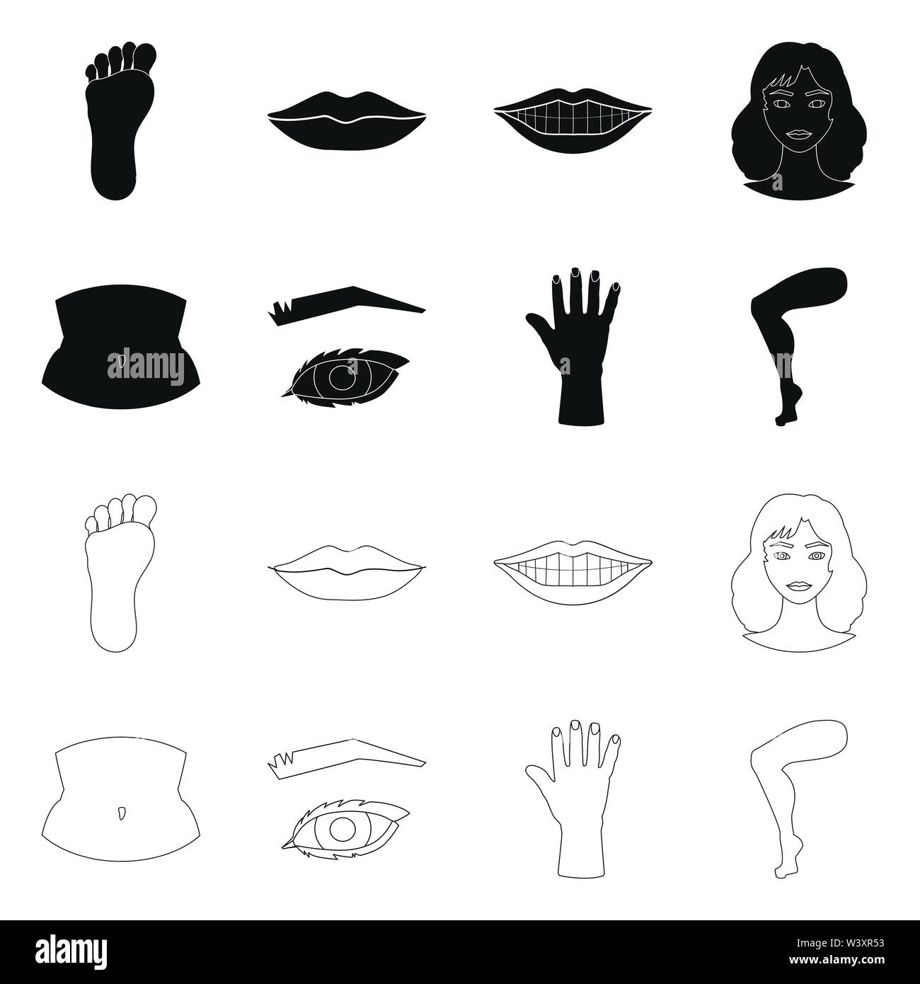 Vector illustration of body and part logo. Collection of body and ...