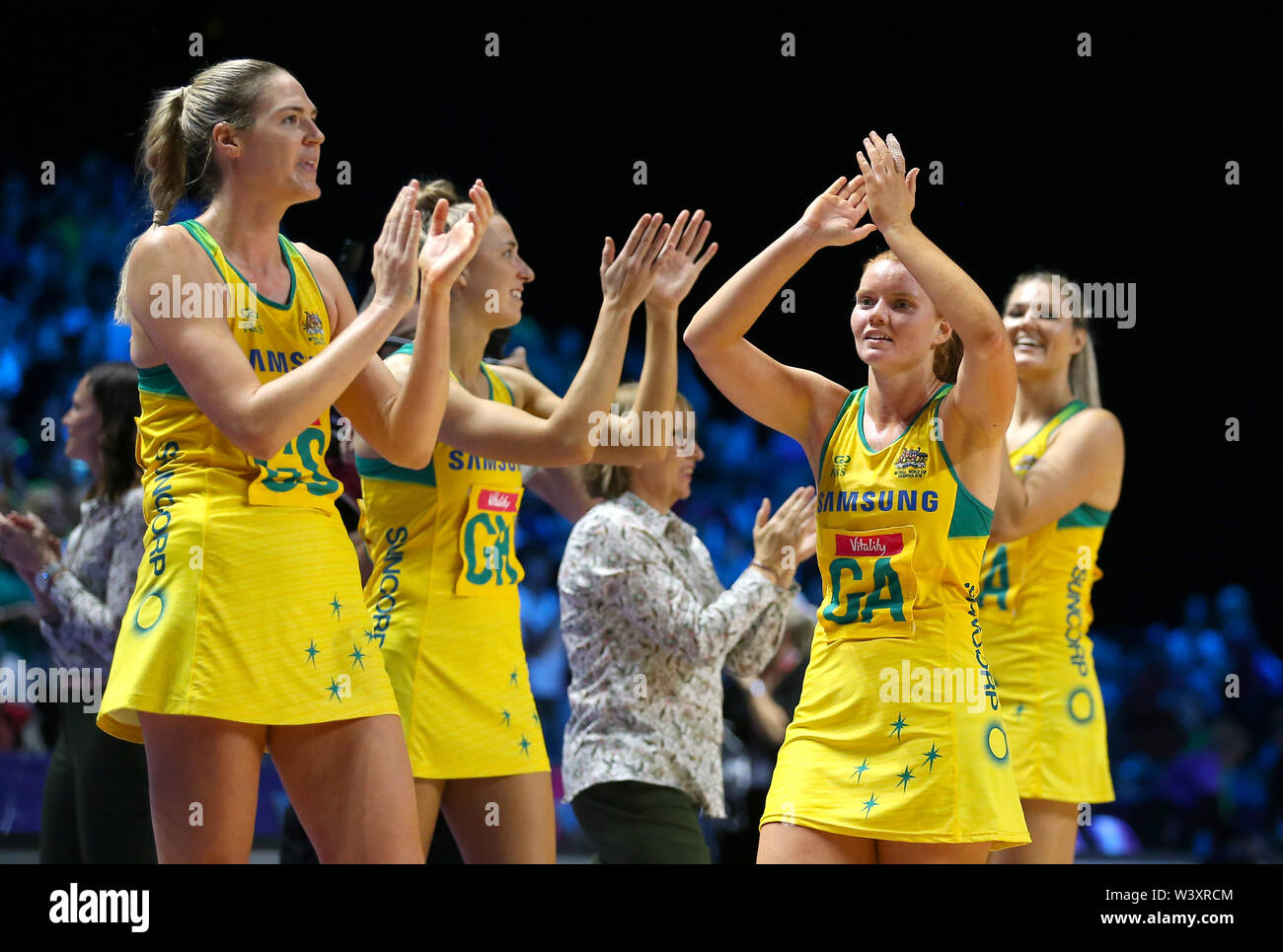 Australia's Stephanie Wood (left) celebrates after beating New Zealand ...