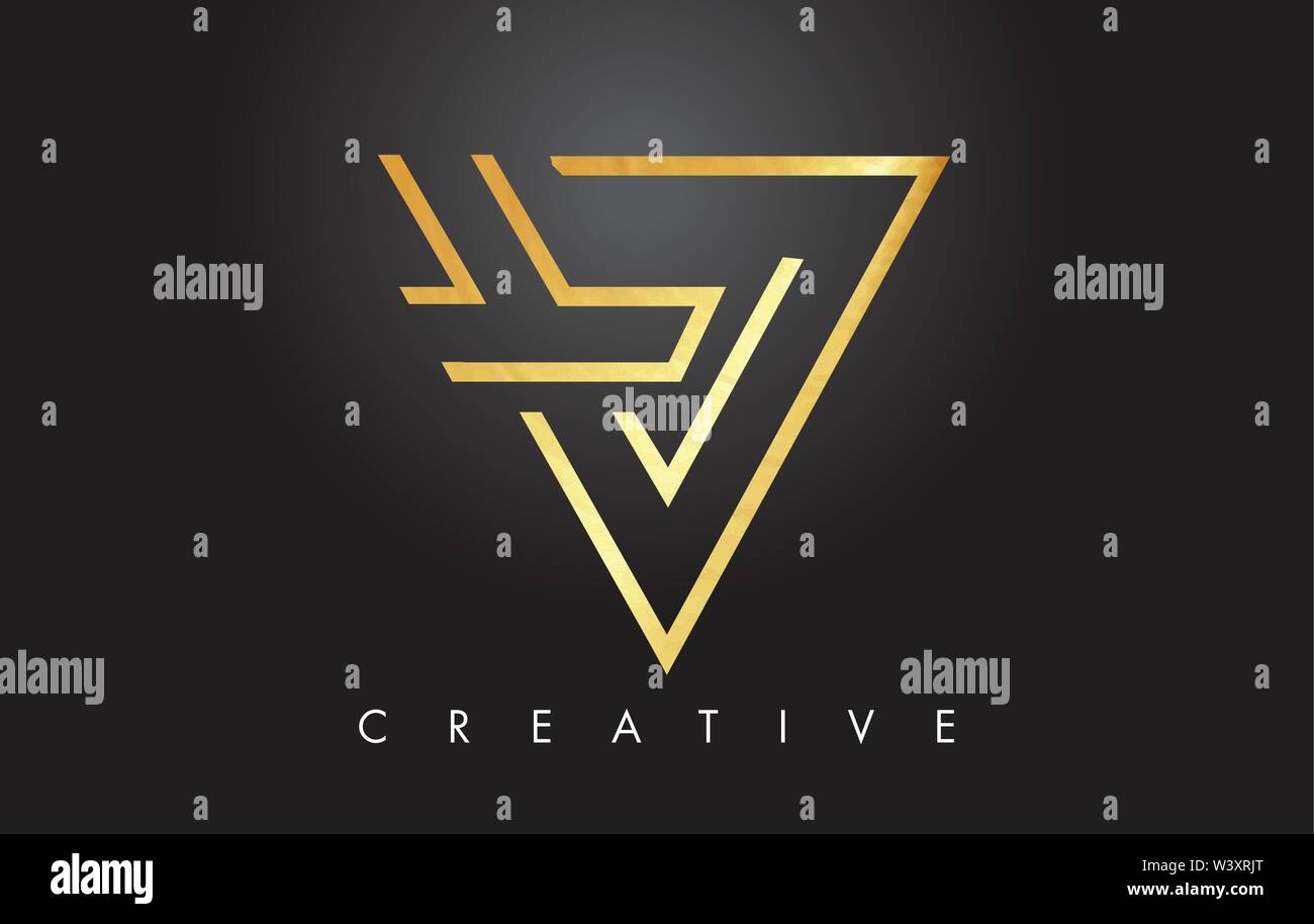 V Golden Letter Monogram Design Logo. Gold Letter V Icon Logo Vector ...