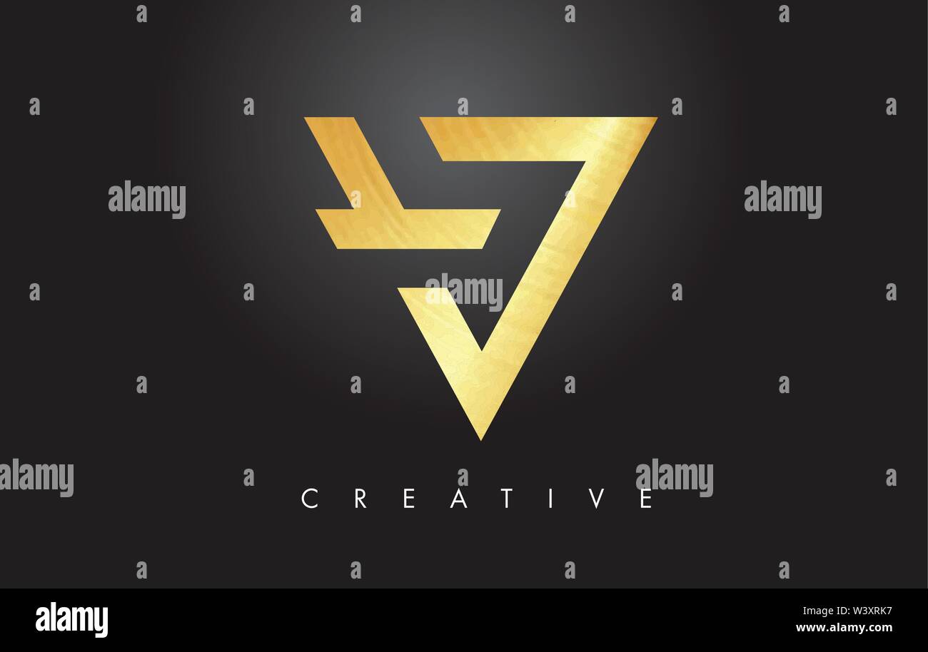 V Golden Letter Monogram Design Logo. Gold Letter V Icon Logo Vector ...