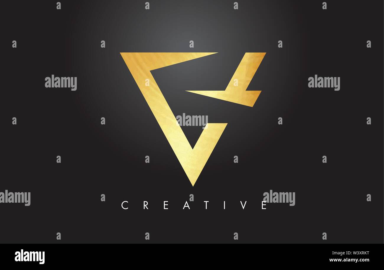 V Golden Letter Monogram Design Logo. Gold Letter V Icon Logo Vector ...