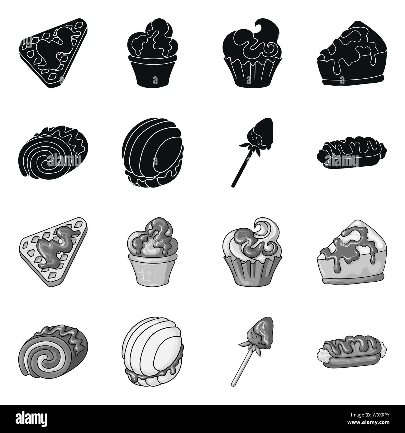 Vector illustration of confectionery and culinary icon. Collection of ...