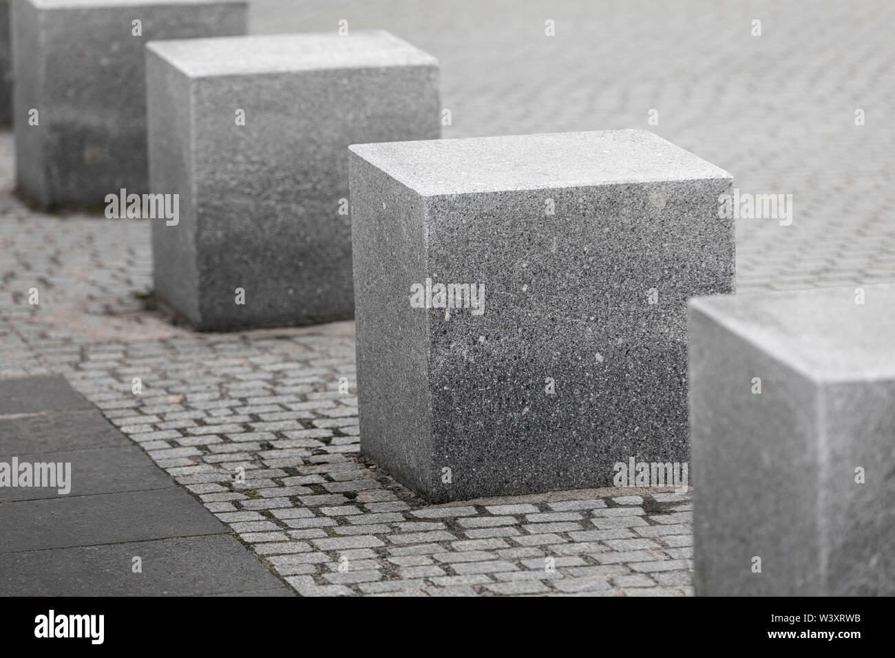 Stone blocks on the city square Stock Photo - Alamy