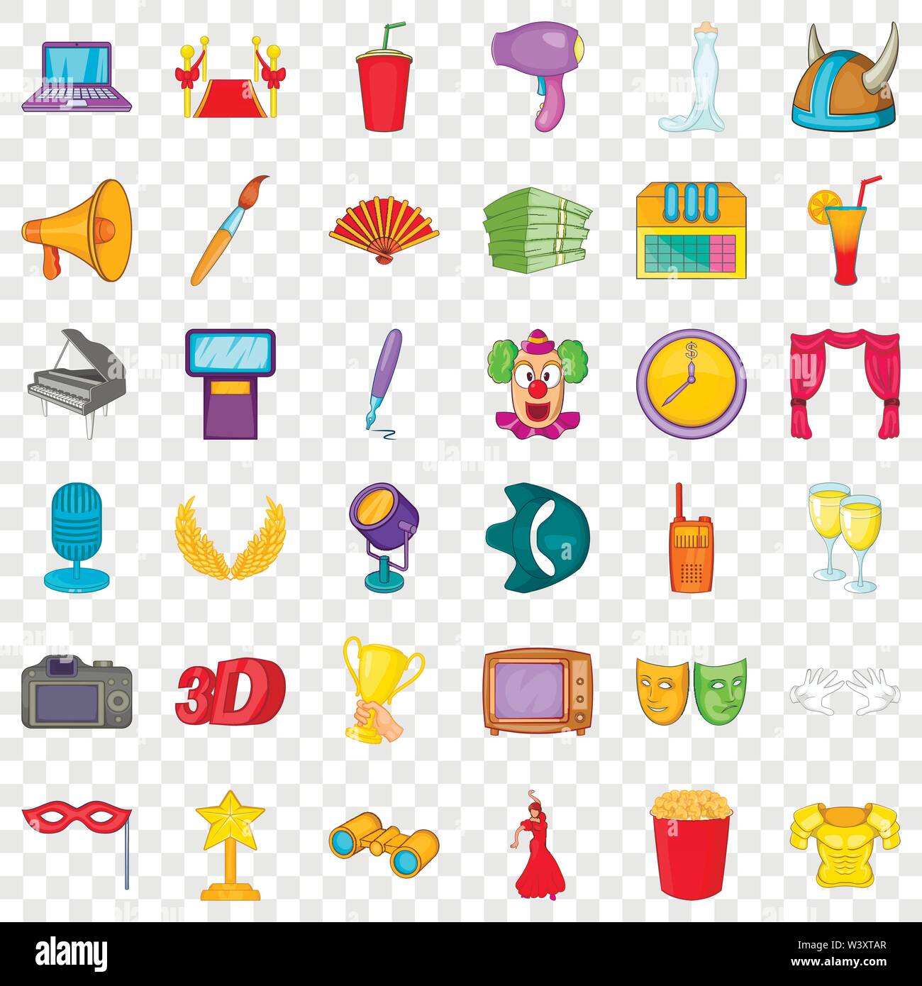 Entertainment icons set, cartoon style Stock Vector Image & Art - Alamy