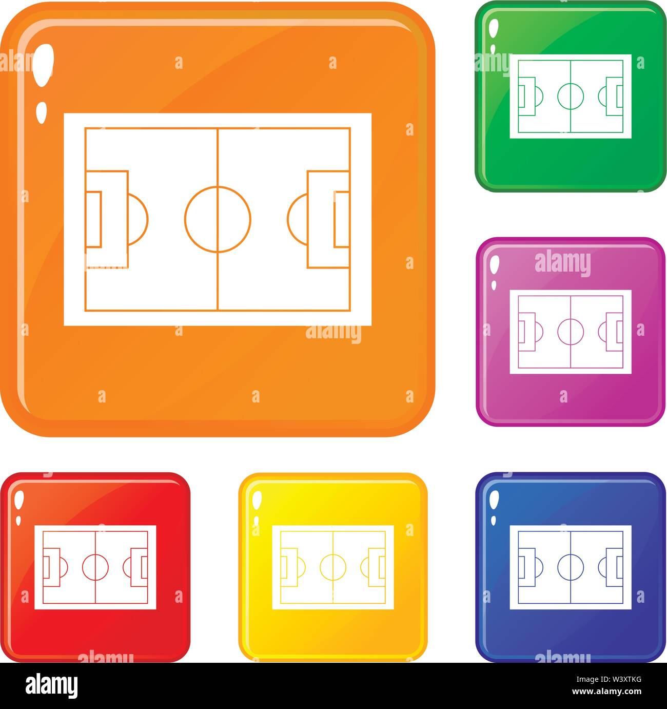 Soccer field icons set vector color Stock Vector Image & Art - Alamy