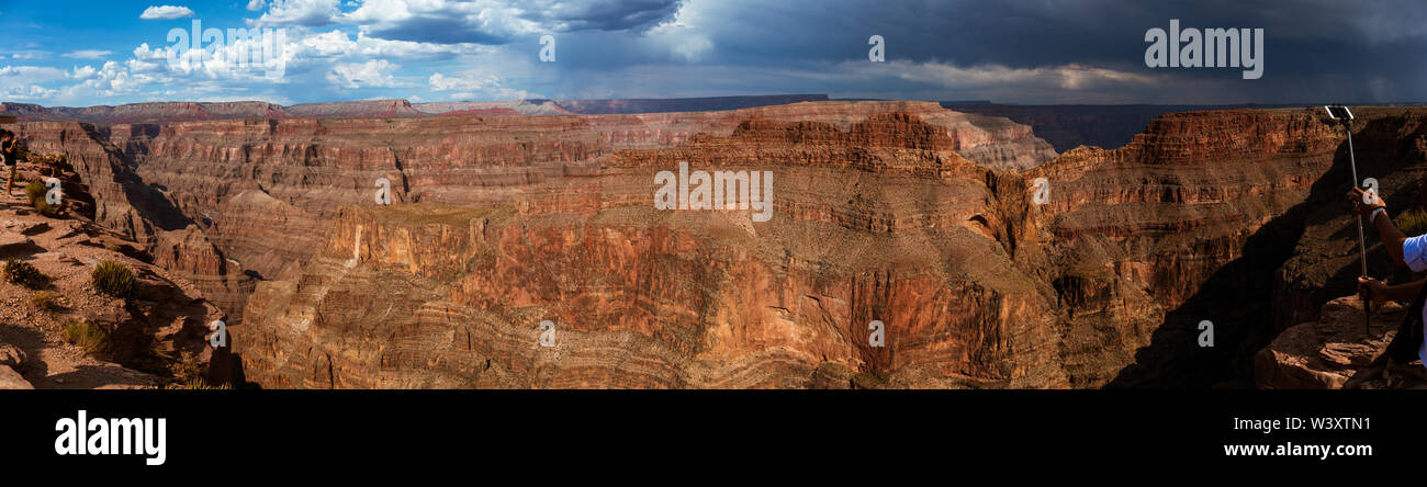 Grand Canyon Gorge with dramatic clouds Stock Photo - Alamy