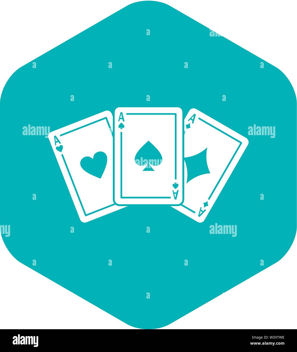 Three aces playing cards icon hi-res stock photography and images - Alamy